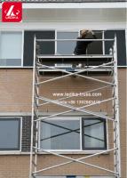 China 12m Height Movable Aluminum Scaffolding Tower Black Silver Color for sale