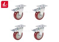 China 4 Inch 5 Inch Nylon Casters Medium Duty Brake Wheels For Flight Case for sale