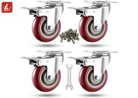 China 30KG Loading Nylon Casters Medium Duty Brake Wheels For Flight Case for sale