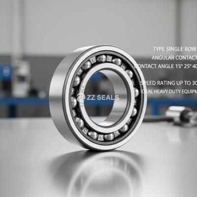 China ZZ Seals Type Single Row Angular Contact Bearing Offering Contact Angle 15° 25° 40° Speed Rating Up To 30 Ideal for Heavy Duty Equipment for sale