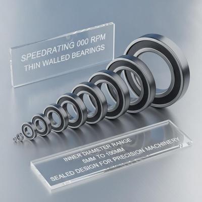 China Speedrating 000 RPM Thin Walled Bearings featuring Innerdiameterrange 5mm To 100mm Sealed design for precision machinery for sale