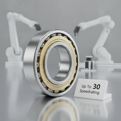 China Up To 30 Speedrating Single Row Angular Contact Bearing Borediameter 10mm 200mm Cagematerial Steel Brass Polyamide Ideal For Automation Equipment for sale