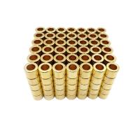 China Multi Polar Sintered Neodymium Magnet Radial Ring Magnet With Gold Coating for sale
