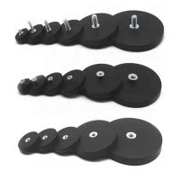 China Black Customized Rubber Coated Rare Earth Magnets Black Color Anticorrosive for sale