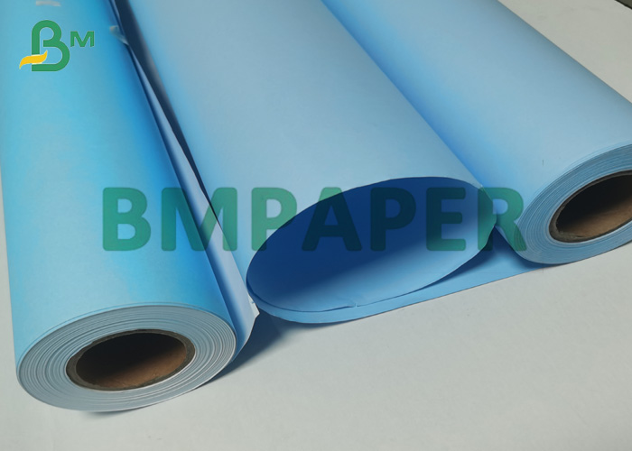 80gsm Double / Single Side Matt Blue CAD Plotter Printing Paper Roll