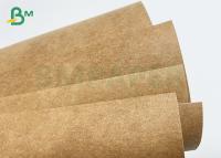 China 0.55MM Washable Brown And White Kraft Paper Fabric With Roll Packaging for sale