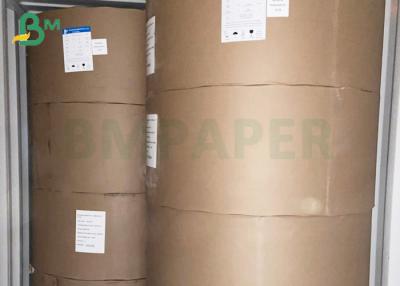 China 0.55MM Washable Brown And White Kraft Paper Fabric With Roll Packaging for sale