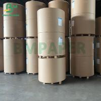 China 50gsm - 200gsm Sturdy Brown Kraft Paper Roll with Good Expansible for sale
