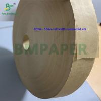 China Slitting Small Sizes 30mm 32mm 24gsm 28gsm Brown Kraft Wrapping Paper For Straw Packing for sale