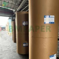China 50g Ribbed Brown Kraft Wrapping Paper For Coffee Bean Bags 750mm 1 Side Glossy for sale