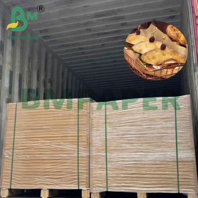 China 30/35/38gr Eco Friendly Brown Sandwich Wrapping Paper For Takeaway Boxes for sale