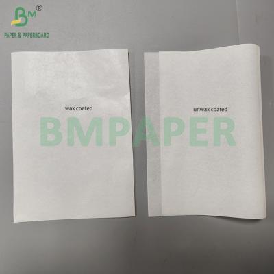 China 30gsm 35gsm White Uncoatd Wax Based Paper For Wrapping Fried Foods for sale