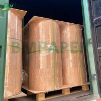 China 40gsm 50gsm One Side Glossy White Kraft Paper For Food Packaging 60cm Roll Wide for sale