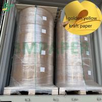 China 85gsm 90gsm Strong Strength Gold Yellow Kraft Paper To Envelope 70cm 80cm Reel for sale