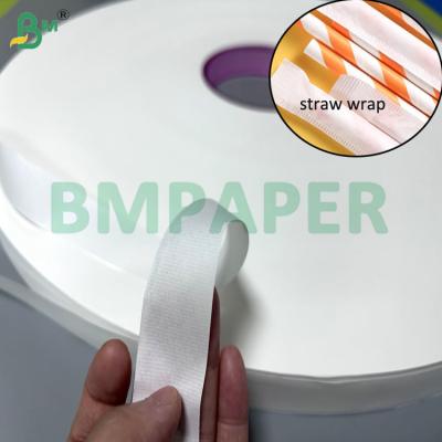 China 25gram High Permeability White Straw Wrapped Paper For Straws Packing 24mm 25mm for sale