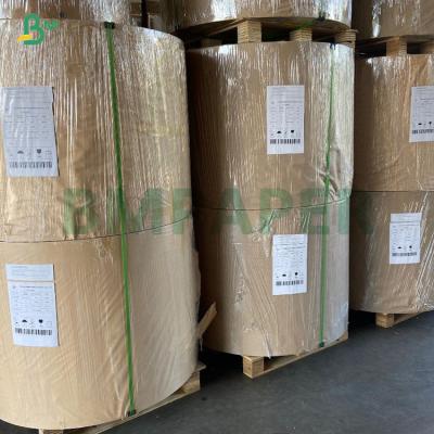 China 50gsm 60gsm High Folding Resistance Machine Glazed Stripped Kraft Paper Rolls For Wrapping for sale