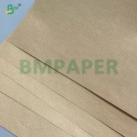 China Brown One Side Glossy Machine-glazed Striped Brown Kraft Paper 80g Reels for sale