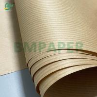 China Brown One Side Glossy Machine-glazed Striped Brown Kraft Paper 80g Reels for sale
