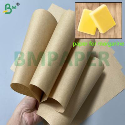 China 60gsm 70gsm Brown Color Grease Proof Paper For Margarine 1000mm 1100mm for sale