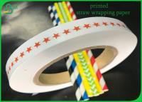 China 15mm Width 60g Black Printed FDA Straw Craft Paper Roll With Food grade approved for sale