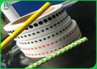 China Harmless 26g 28g 31g 24mm 31mm drinking straw paper roll with Black printed for sale