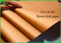 China Uncoated Nature Brown Color Food Wrapping Paper 50grs 70grs FDA Approved for sale