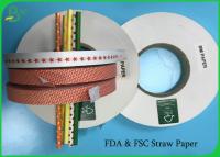 China Safe Food Grade Kraft Paper Roll 60gram 15mm Straw Paper With Blue Printed for sale