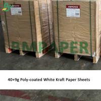 China 50gsm Cutlery Wrapping Paper 40g+9g Poly-coated White Kraft Paper Sheets for sale