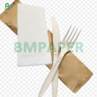 China Food Safe Poly Coated Kraft 40gsm Base +9gsm PE Film Cutlery Wrapping Paper for sale