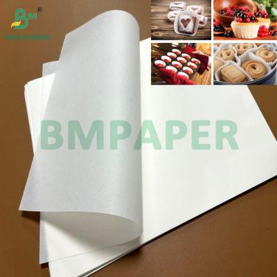 China 30gsm 40gsm Grease Resistant Slip Easy Paper For Making Baking Cups 27.25 X 28inch for sale