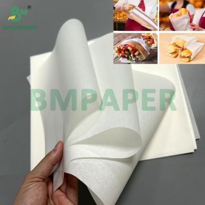 China 35gsm  40gsm White Color Greaseproof Paper For Fast Food Bags 390mm 532mm for sale