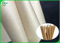 China 60gsm 120gsm Brown Kraft Paper Roll Food Grade Type For Making Straws for sale