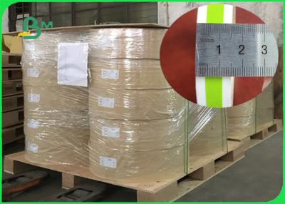 China 120G 13.5 / 13.7 / 14MM Green Straw Paper With FDA Certificate Stripe Printing for sale