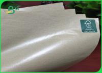 China 60g + 10g Unbleached Food PE Coated Paper / Waterproof Kraft Paper One Side Glossy for sale