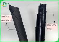 China Width 150cm×110yard Fiber 0.55mm Black Color Washable Kraft Paper For Hand Bags for sale