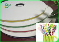 China 100% Wood Pulp Compostable Food Grade Safe Striped Straw Paper Roll For Drinking for sale