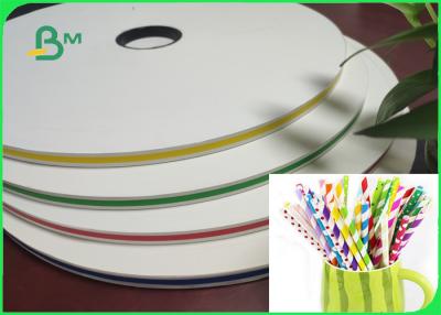 China 100% Wood Pulp Compostable Food Grade Safe Striped Straw Paper Roll For Drinking for sale