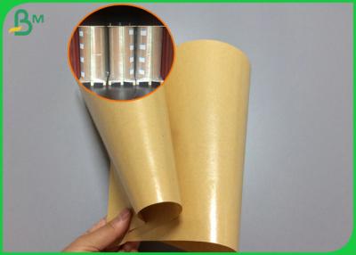 China 45gr 47gr Brown Kraft Food Packaging Paper Roll With 1 Side PE Coating for sale