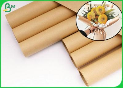 China SGS Certified Brown Kraft Paper Roll 70g 80g For Flower Package for sale