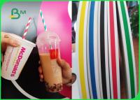 China Biodegradable Black / Blue / Green Striped Straw Paper Rolls for sale