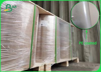 China Roll Brown Kraft Paper PE Coated Single Side 80gsm for sale