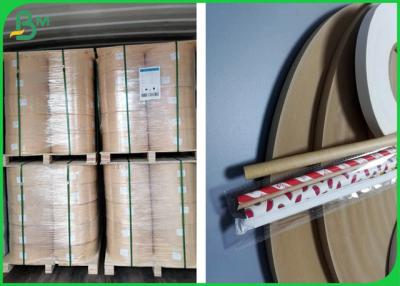 China FDA Certified 60g 15mm Brown Straw Paper Rolls Grade AA As Drinking Material for sale