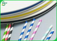 China 15mm Juice Straw Paper Reels Color Stripes Food Grade Approved For Drinking for sale