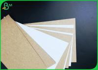 China Front Side White Coated Brown Kraft Paper Customized 250gsm For Take - Out Tray for sale