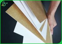 China Front Side White Coated Brown Kraft Paper Customized 250gsm For Take - Out Tray for sale