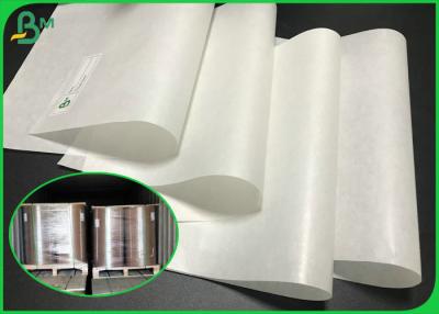 China Printable 30grs 40grs One Side Gloss Coating MG Kraft Paper Jumbo Roll for food wrapper for sale