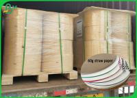 China 60 Gsm Straw Paper 15mm Width Roll Mg Colorful Kraft Paper With Food Grade Ink for sale