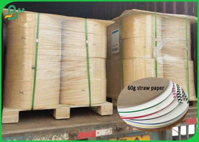 China 60 Gsm Straw Paper 15mm Width Roll Mg Colorful Kraft Paper With Food Grade Ink for sale