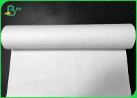 China 24 Inch 35 Inch White Uncoated Wide Format Paper Rolls For CAD Plotter Printing for sale