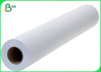 China 24 Inch 35 Inch White Uncoated Wide Format Paper Rolls For CAD Plotter Printing for sale